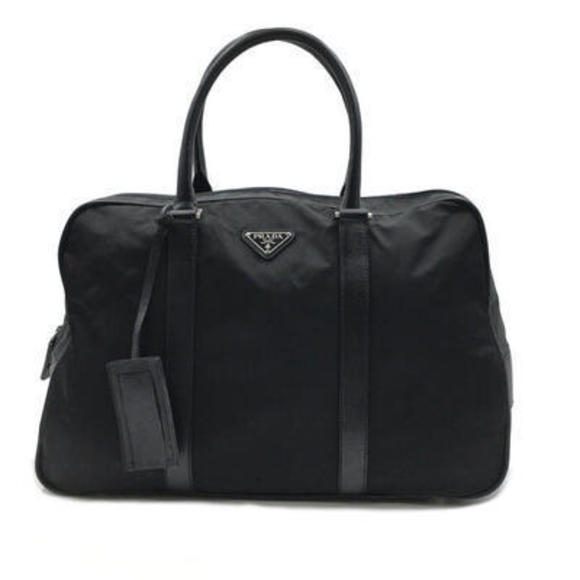 Prada | Bags | Prada Boston Nylon Bag Black | Poshmark